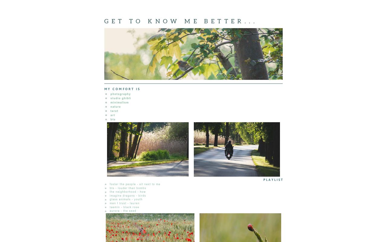 get to know me better